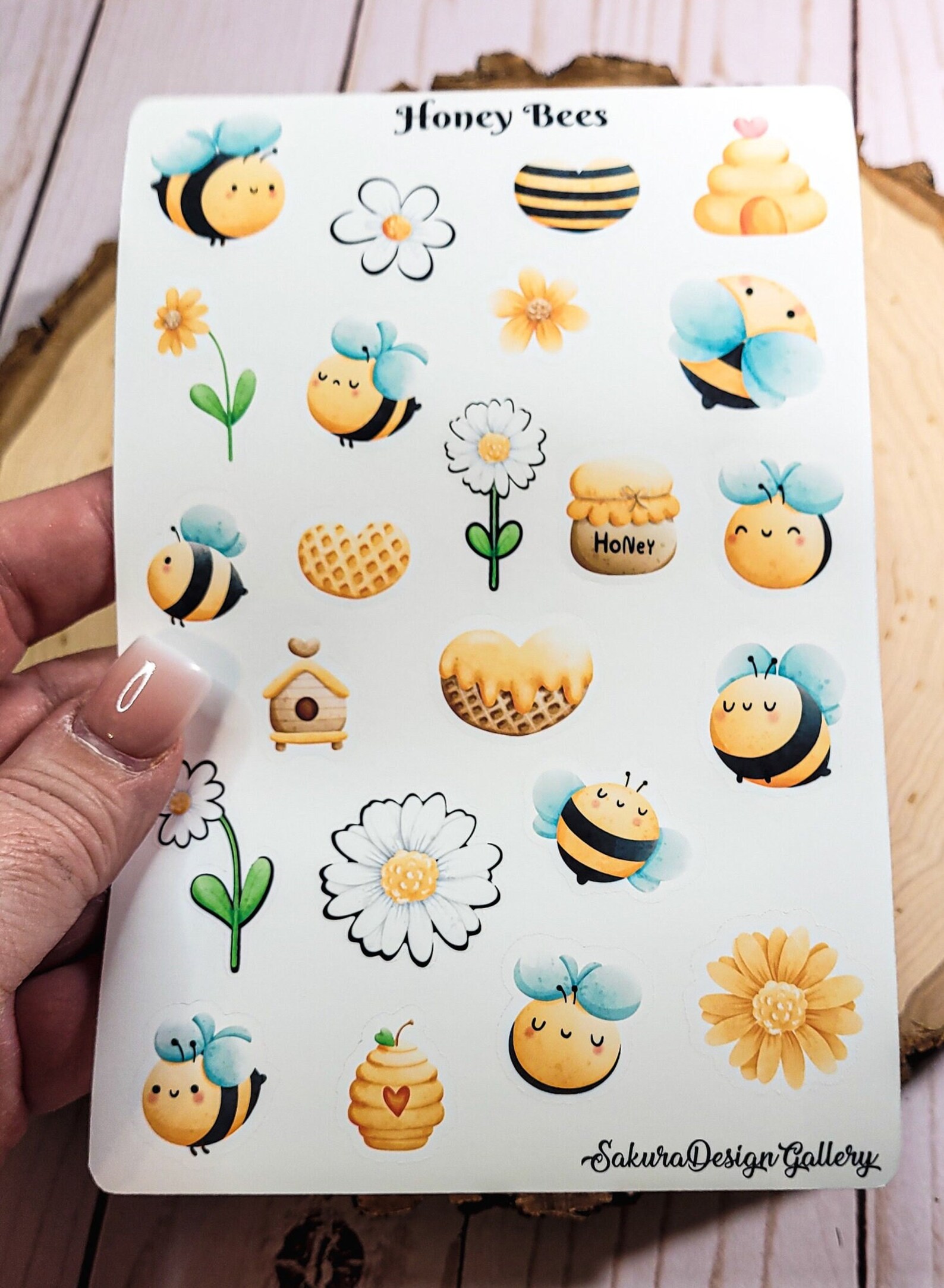 Honey Bees Sticker Sheet, Bee Stickers, Honeybees Sticker Set ...