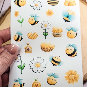 Honey Bees Sticker Sheet, Bee Stickers, Honeybees Sticker Set ...