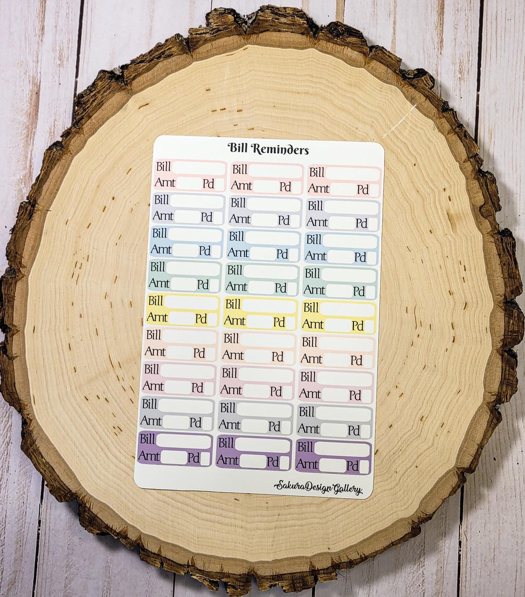 Bill Reminder Sticker Sheet, Multicolor Stickers, Record Keeping ...
