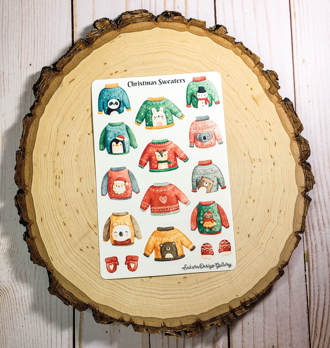 Christmas Sweaters Sticker Sheet, Ugly Christmas Sweater Stickers ...