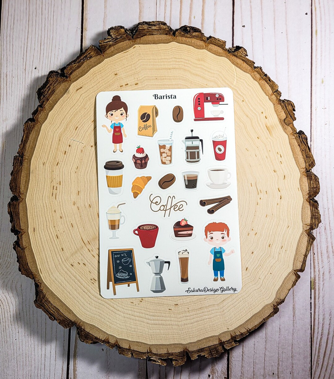 Barista Sticker Sheet – Cute Coffee and Cafe Stickers for Planners ...