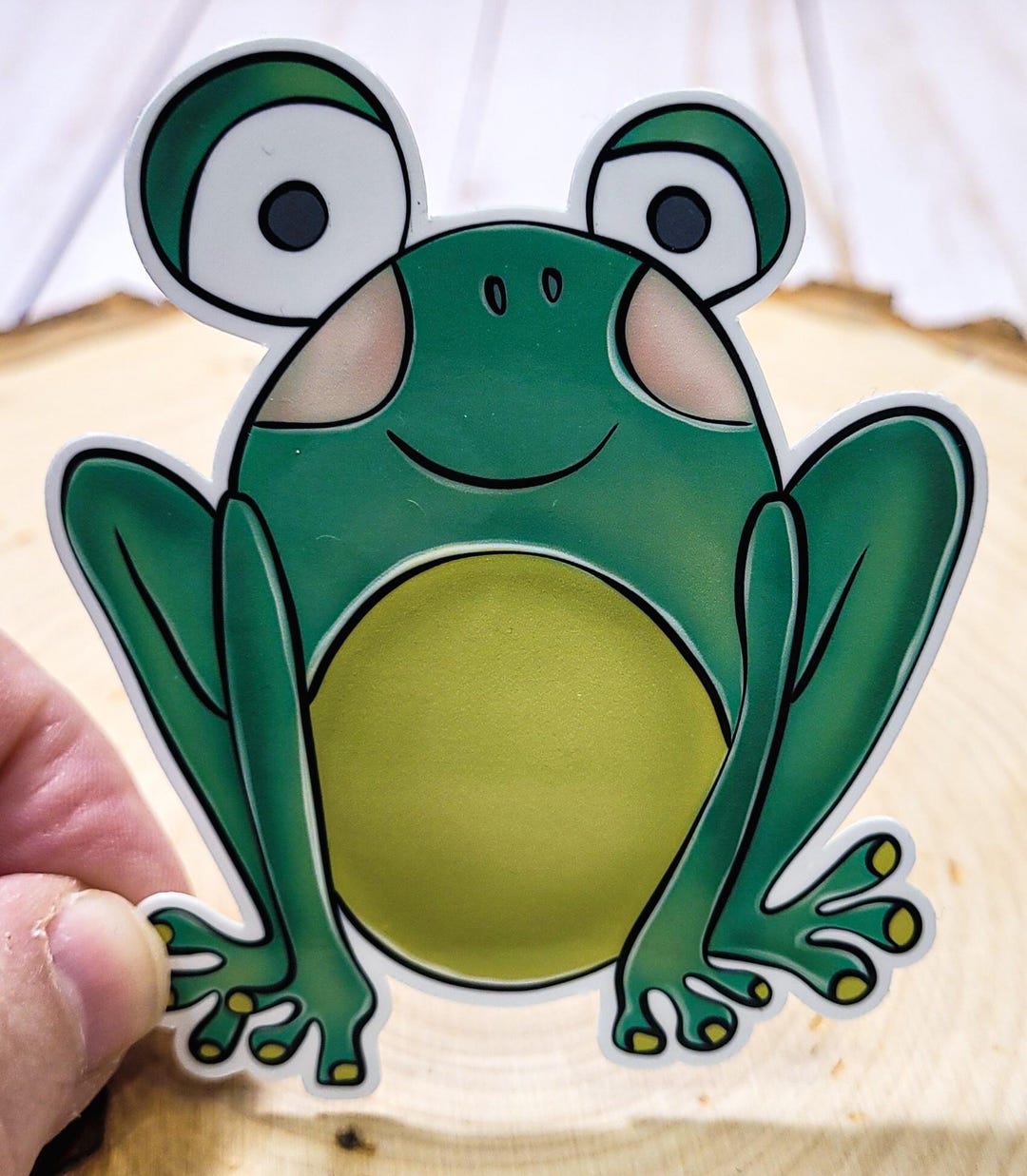 Frog Die Cut Sticker, Cute Animal Decal, Decorate Laptops, Notebooks ...