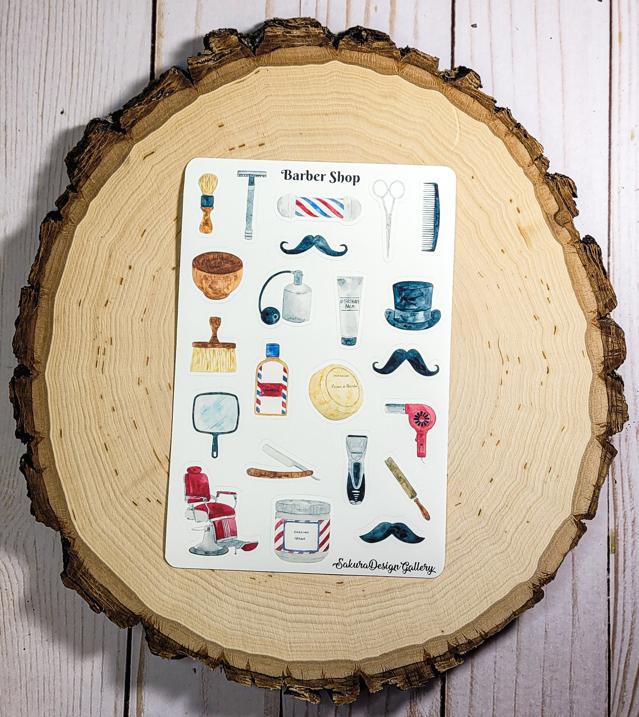 Barber Shop Sticker Sheet, Hair Stylist Stickers, Salon Stickers ...
