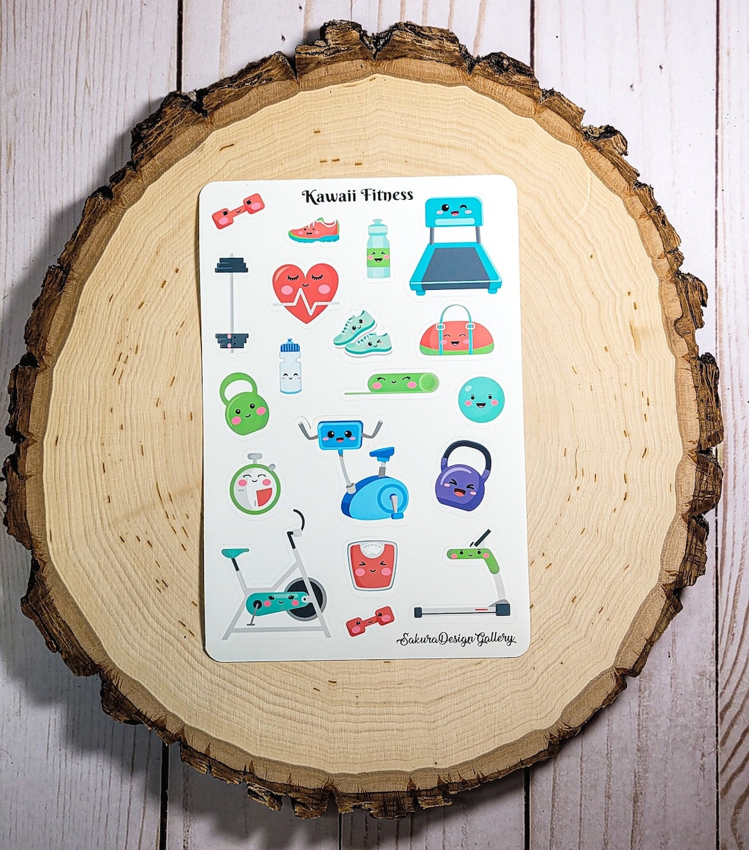 Kawaii Fitness Sticker Sheet, Cute Workout Stickers, Gym Stickers ...
