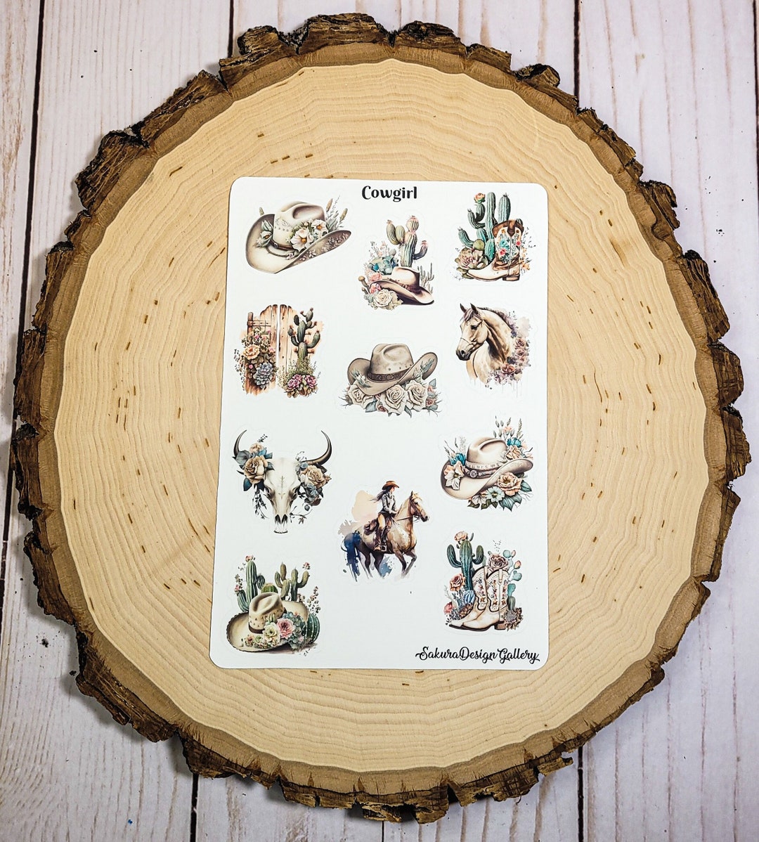 Cowgirl Sticker Sheet, Country Stickers, Old West Stickers, Western ...