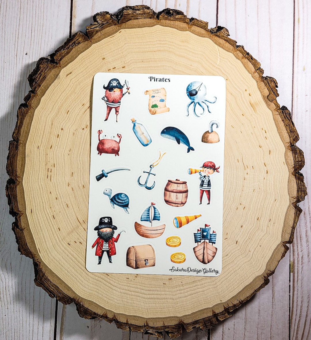 Pirate Sticker Sheet, Pirate Ship Stickers, Kids Stickers, Journal ...