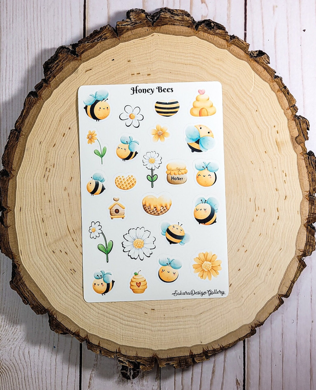 Honey Bees Sticker Sheet, Bee Stickers, Honeybees Sticker Set ...
