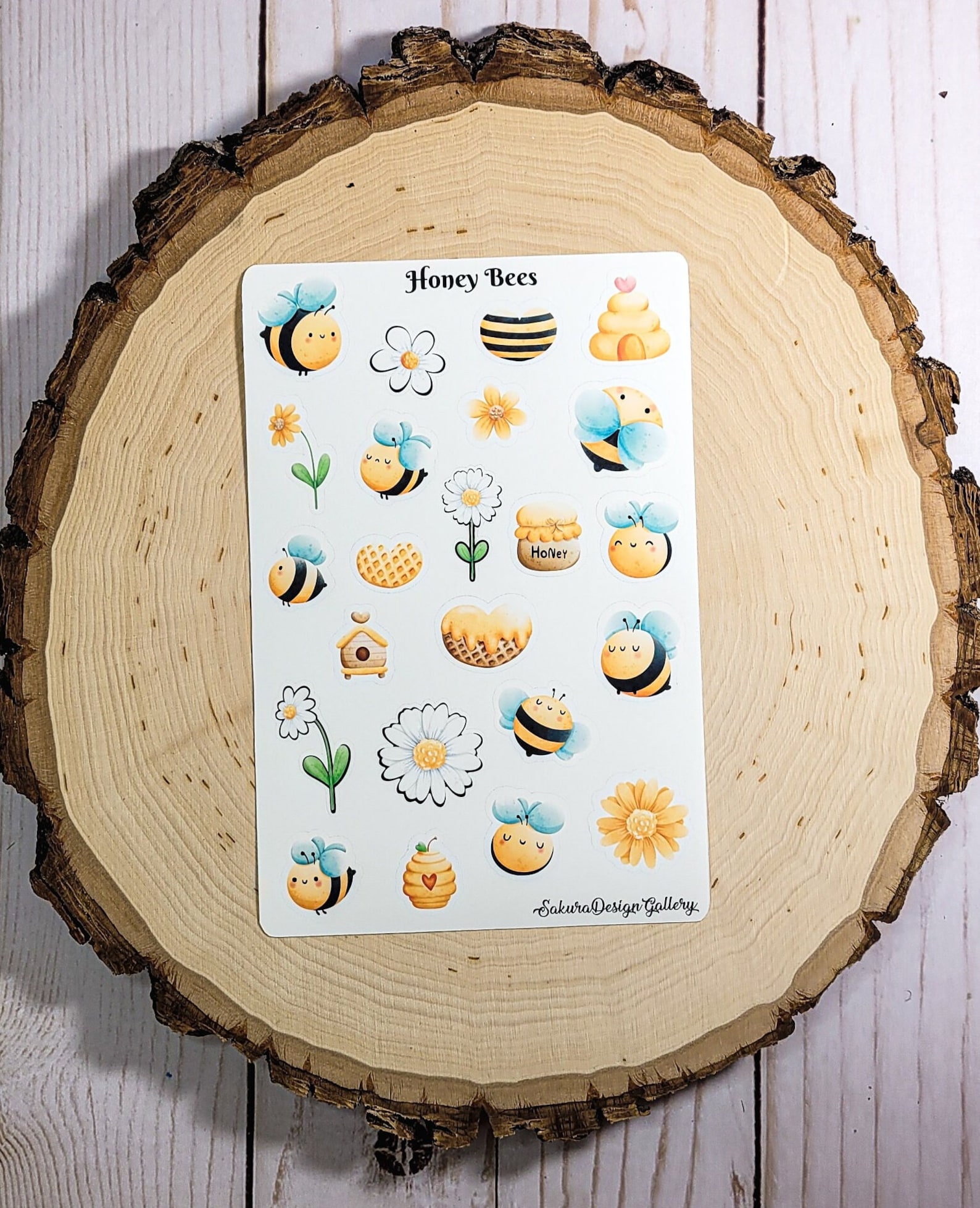 Honey Bees Sticker Sheet, Bee Stickers, Honeybees Sticker Set ...