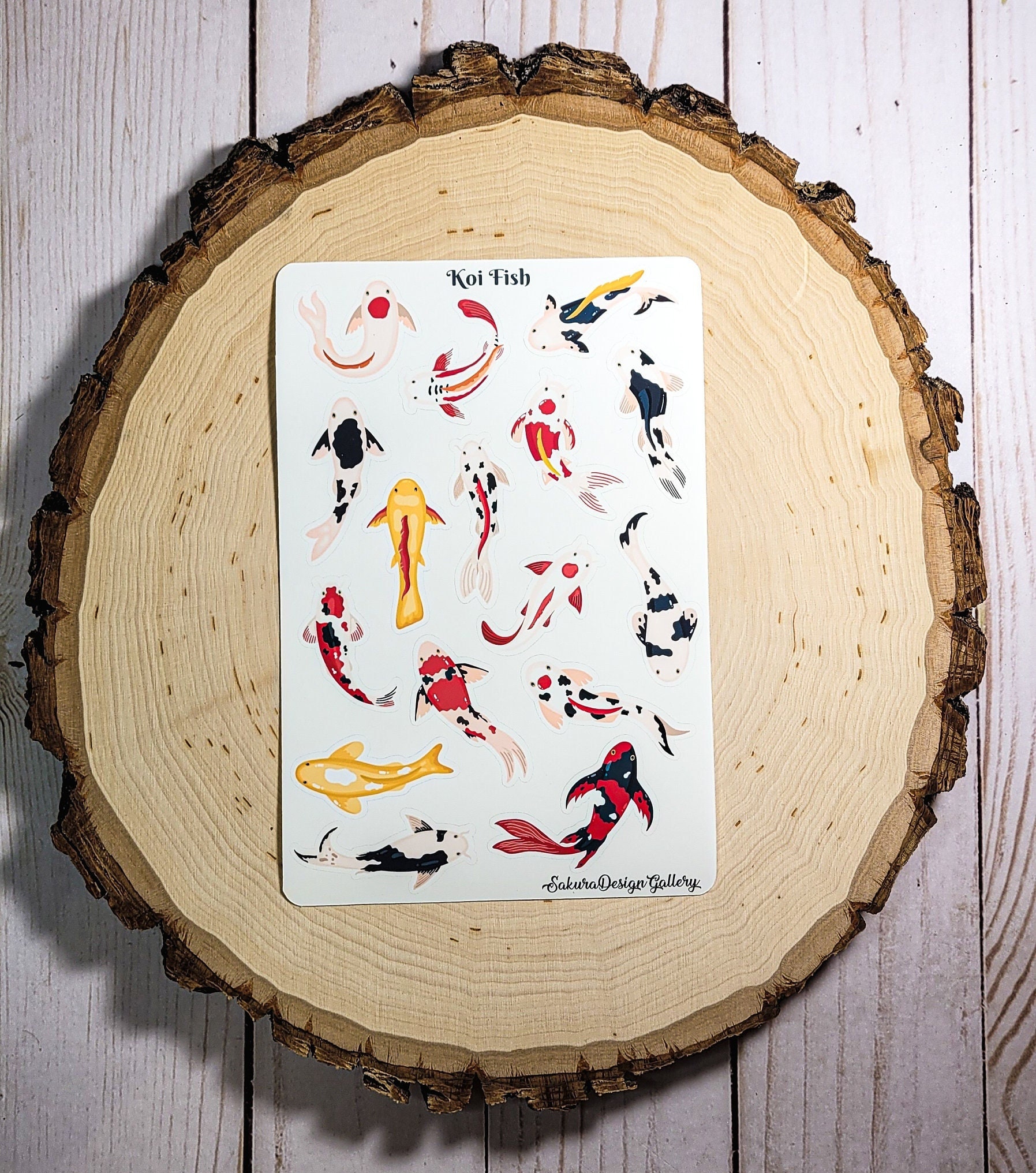 Koi Fish Sticker Sheet, Japanese Koi Fish Stickers, Journal Stickers ...