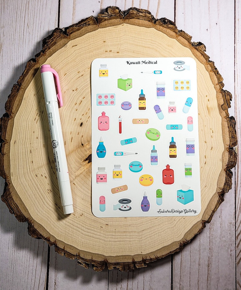 Kawaii Medical Sticker Sheet, Medicine Stickers, Nurse Stickers ...