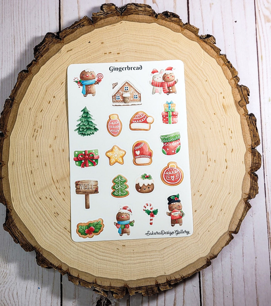 Gingerbread Sticker Sheet, Cute Gingerbread Man Christmas Stickers ...