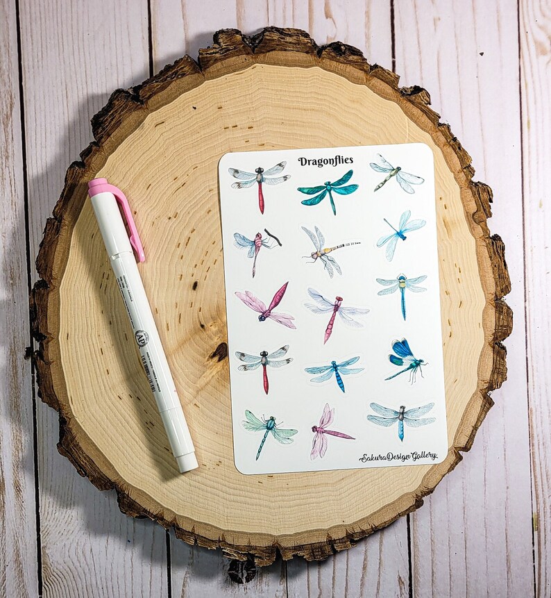Colorful Dragonfly Sticker Sheet, Dragon Fly Stickers, Insect Stickers ...