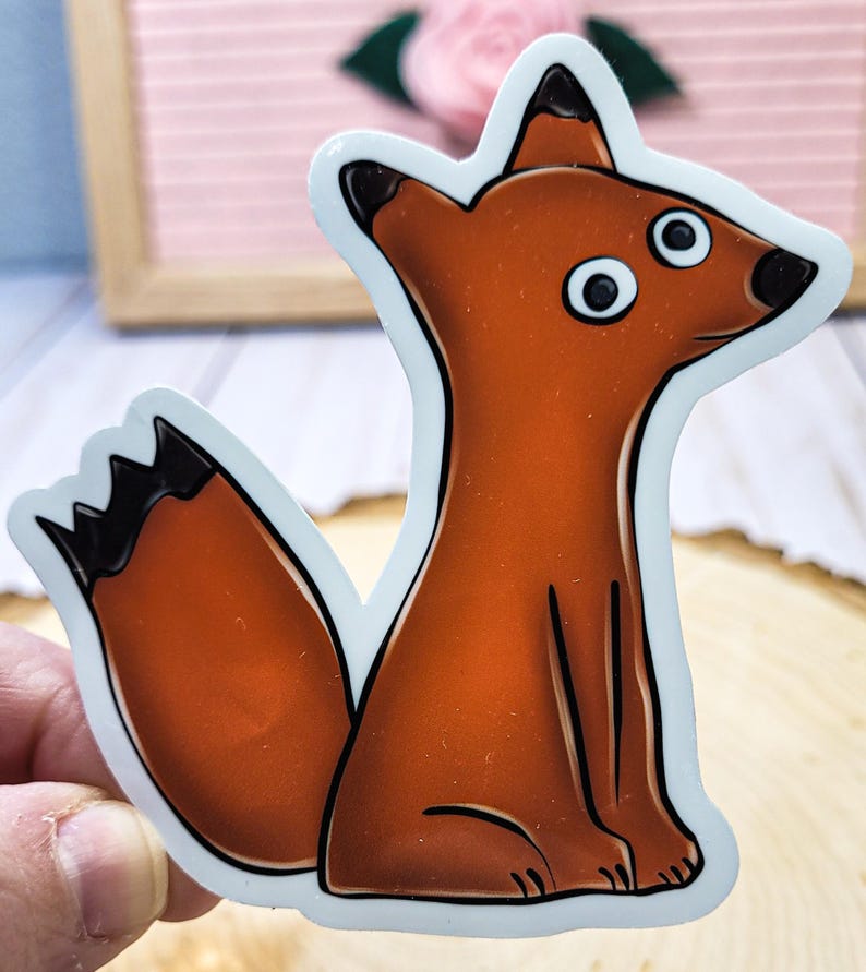 Fox Die Cut Sticker, Cute Animal Decal, Decorate Laptops, Notebooks and ...