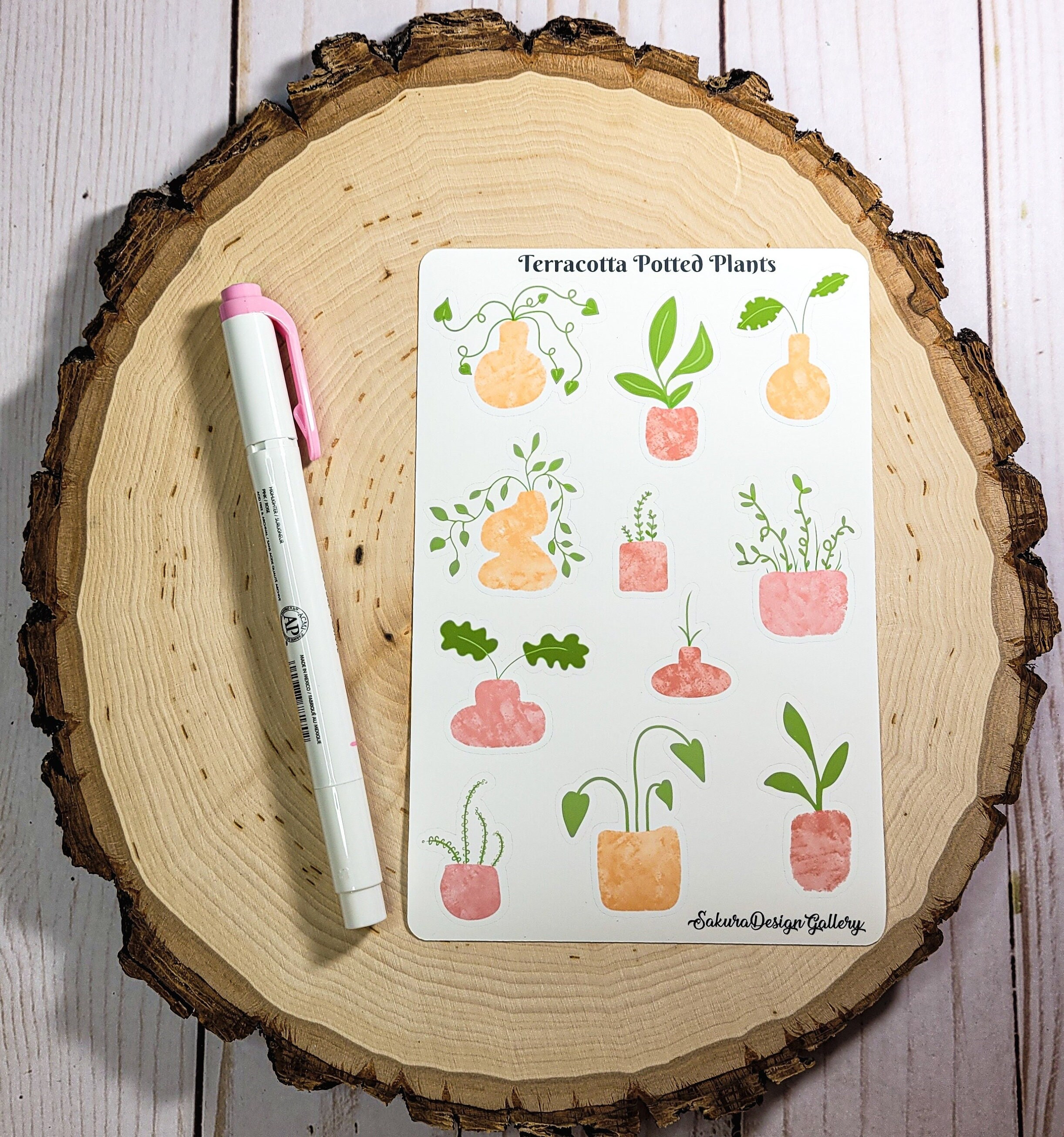 Terracotta Potted Plants Sticker Sheet, House Plant Stickers, Greenery ...