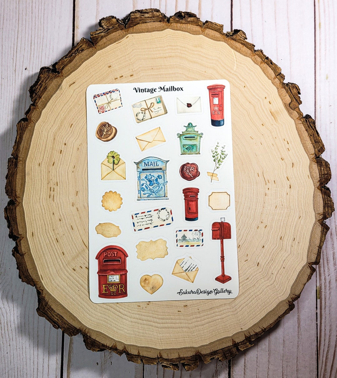 Vintage Mailbox Sticker Sheet, Mailbox Postage Stickers, Mail Stickers ...
