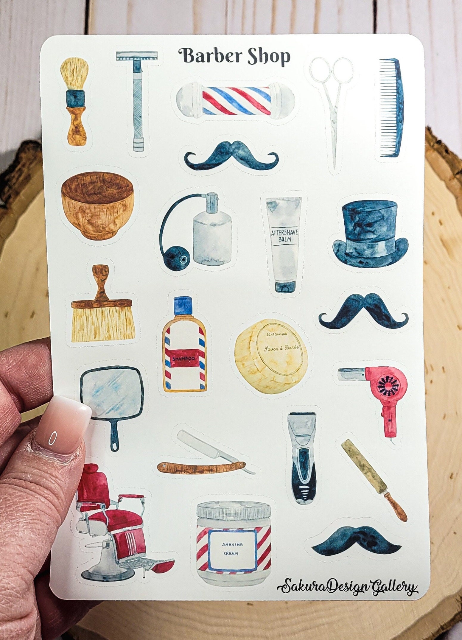 Barber Shop Sticker Sheet, Hair Stylist Stickers, Salon Stickers ...