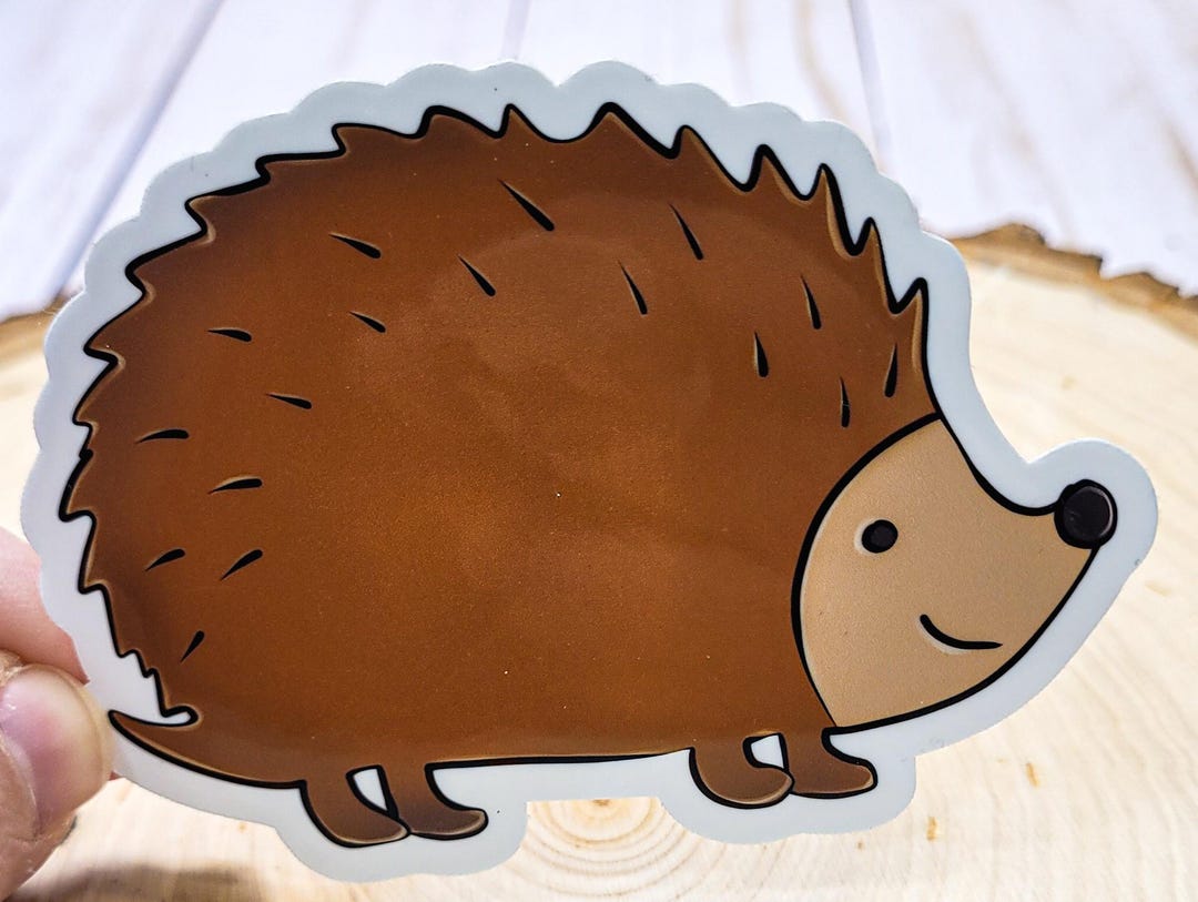 Hedgehog Die Cut Sticker, Cute Animal Decal, Decorate Laptops ...