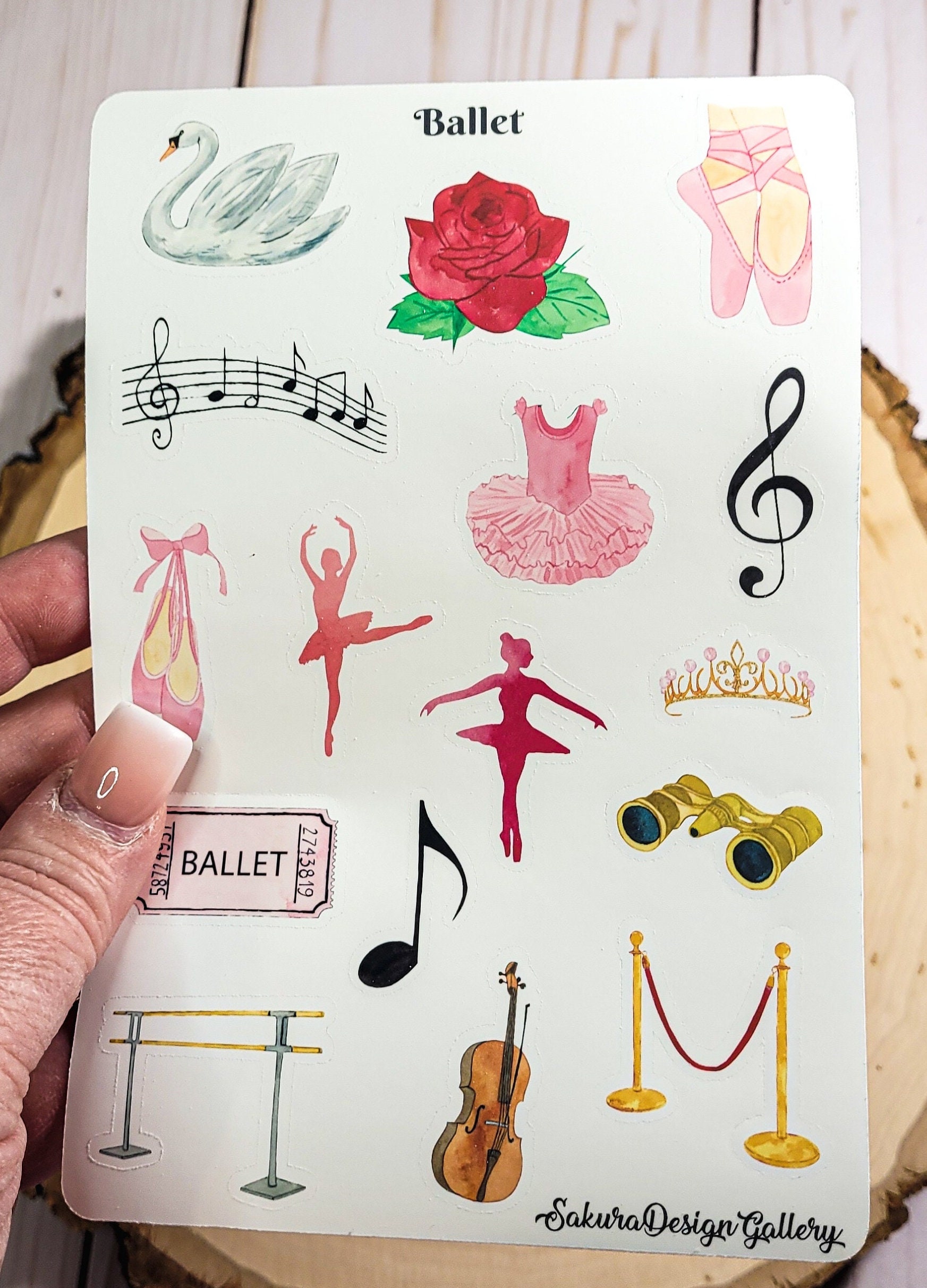 Ballet Sticker Sheet, Ballerina Dancer Stickers, Journal Stickers ...
