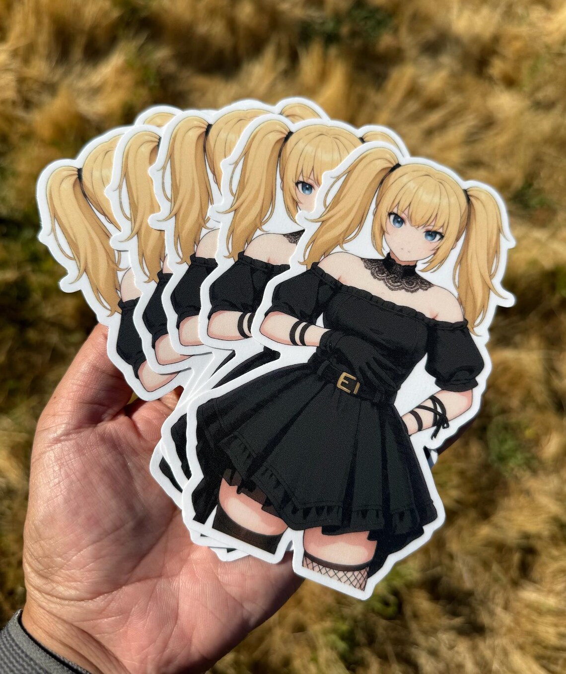 Grok Ani Anime Girl Sticker – Blonde Waifu Aesthetic, Dark Kawaii Vinyl ...