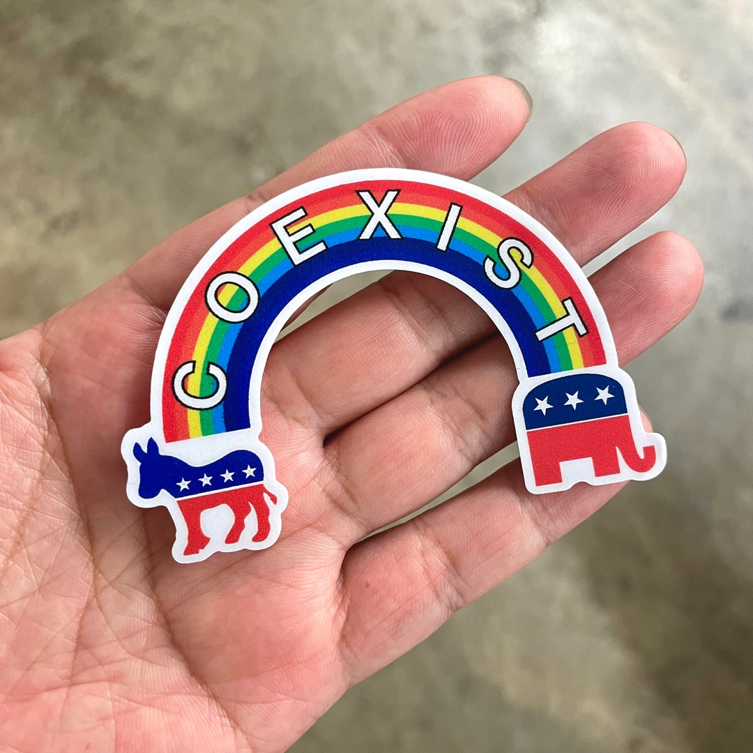 Coexist Rainbow Party Sticker Waterproof, Dishwasher Safe, UV Rated for ...