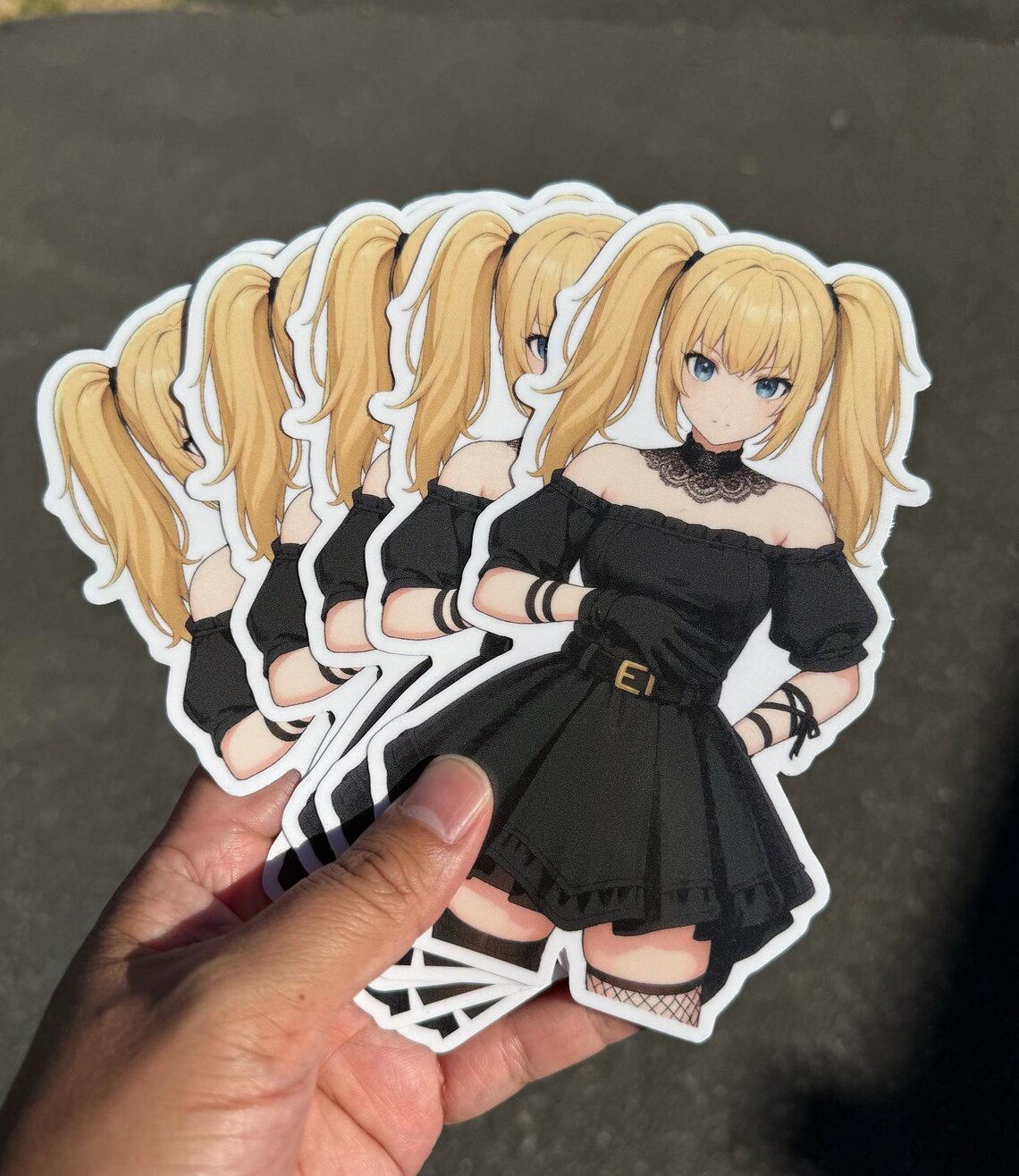 Grok Ani Anime Girl Sticker – Blonde Waifu Aesthetic, Dark Kawaii Vinyl ...