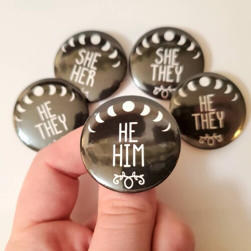 Art Deco Pronoun Buttons Custom Pronouns and Bulk Options - Etsy