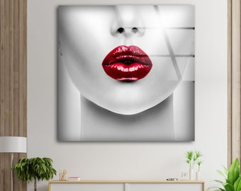 Large Red Lips Art - Etsy