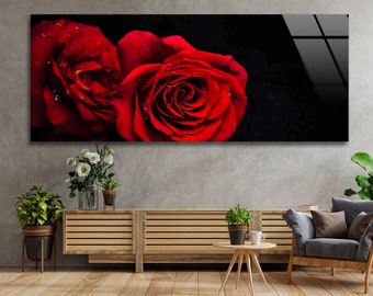 Large Red Glass Art - Etsy