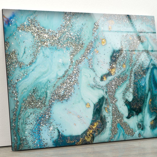 Large Aqua Wall Art - Etsy