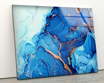 Blue Glass Wall Art | Etsy