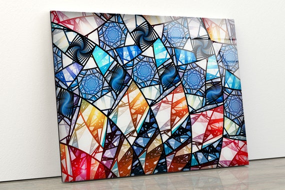 Abstract Glass Wall Art-mega Size Glass Wall Decor-fractal - Etsy