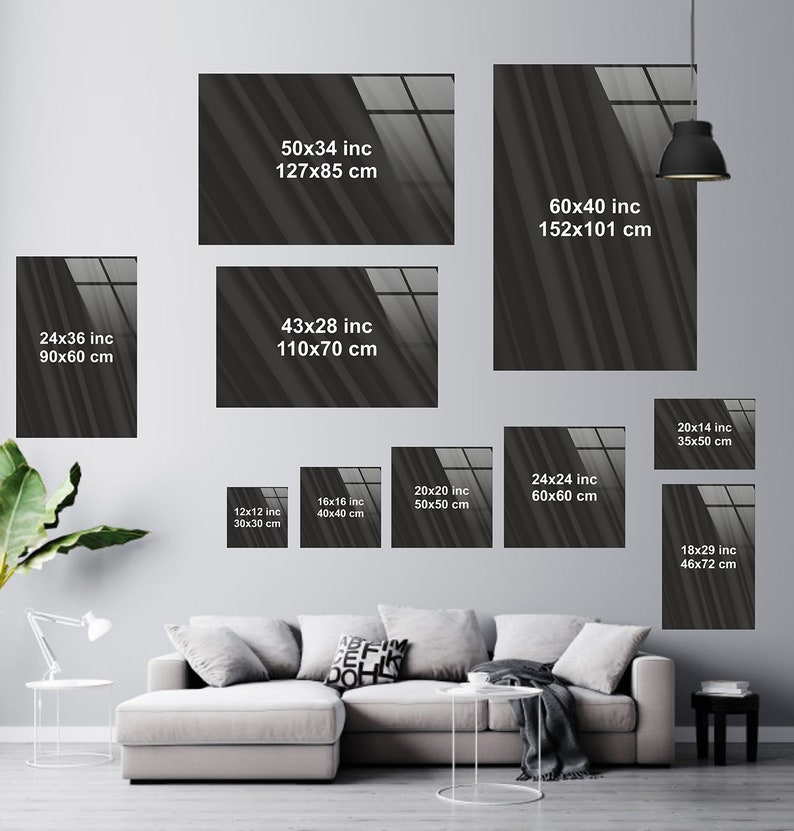 Abstract Glass Wall Art-mega Size Glass Wall Decor-tempered | Etsy