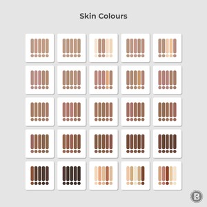 Skin Tones Colour Palette Swatch Libraries for Illustrator, Photoshop ...