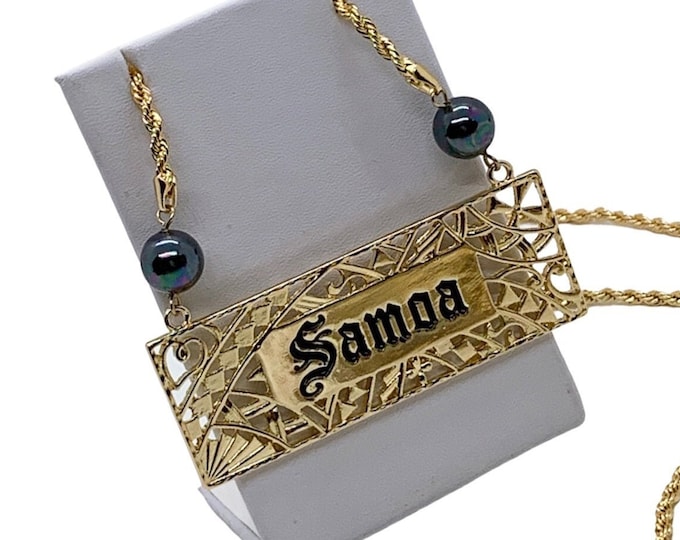Samoa Tribal Design Plate Necklace - Etsy