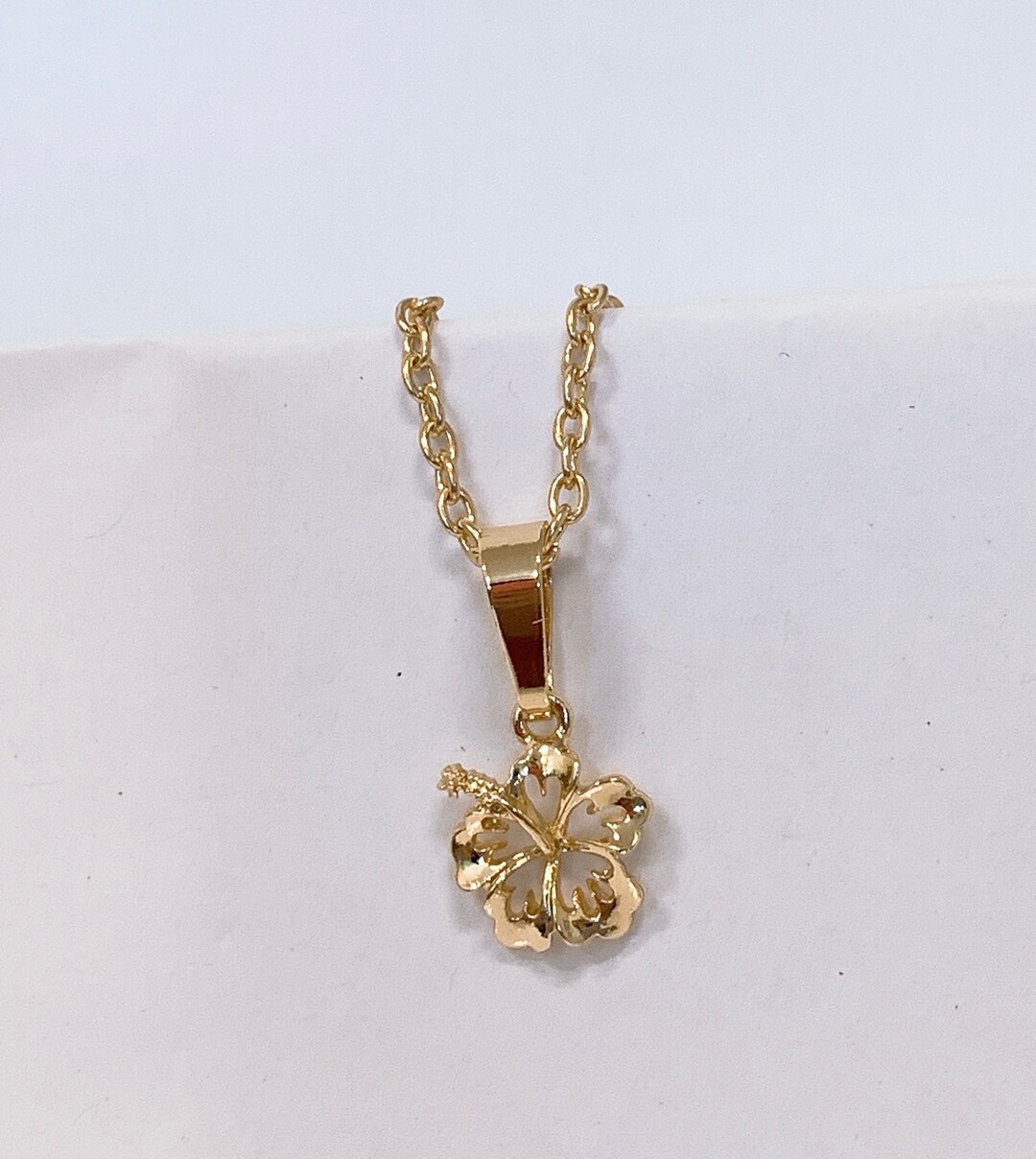 Hawaiian Small Hibiscus Flower Pendant With Chain - Etsy