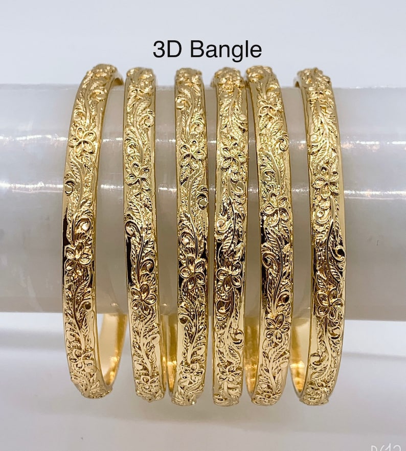 5mm Hawaiian 3D Plumeria Flower Design Hamilton Gold Bangle - Etsy