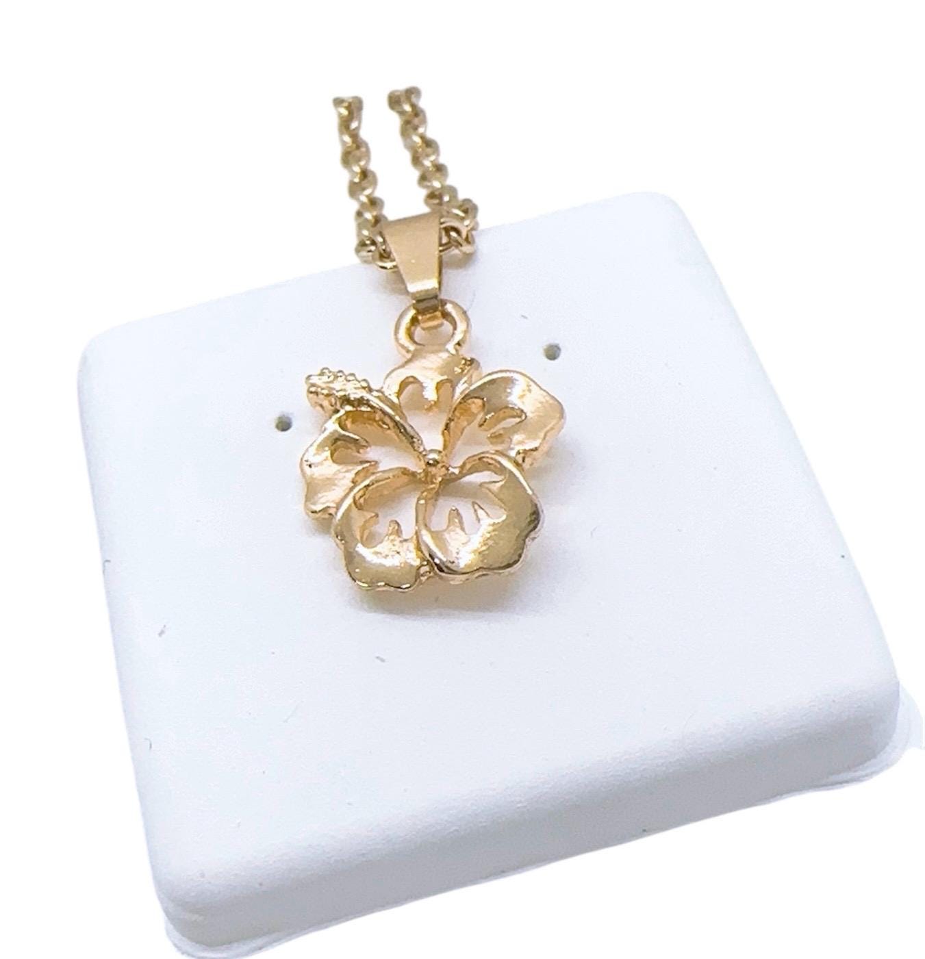 Hawaiian Small Hibiscus Flower Pendant With Chain - Etsy
