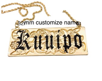 Hawaiian Name Plate Chain - Etsy