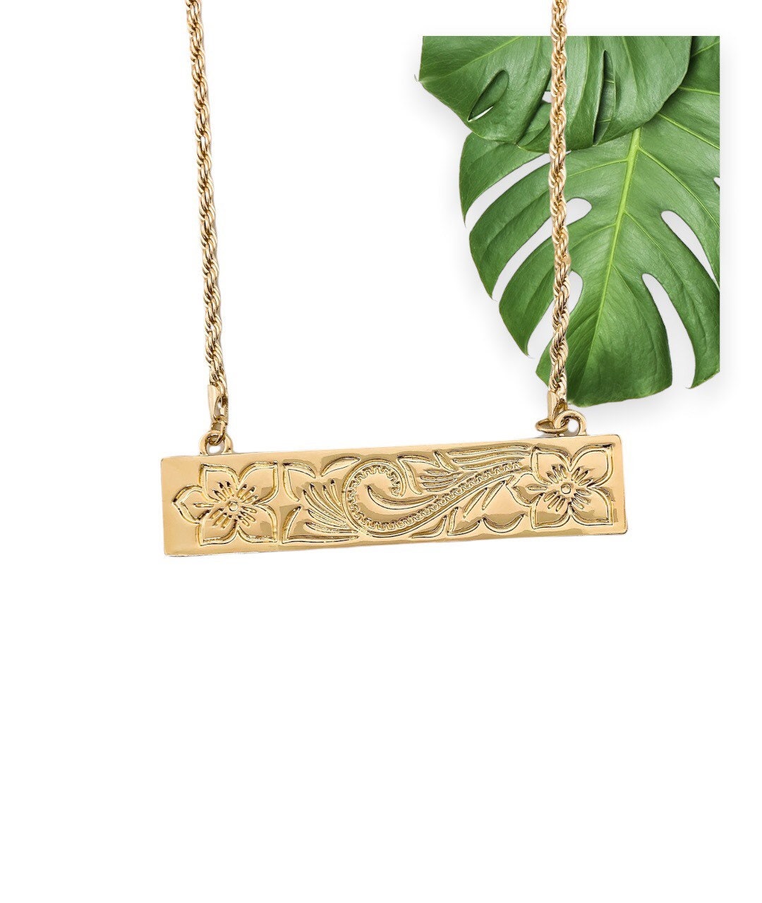 15mm Hawaiian Flower Plate Hamilton Necklace Rope Chain W/ Extension - Etsy