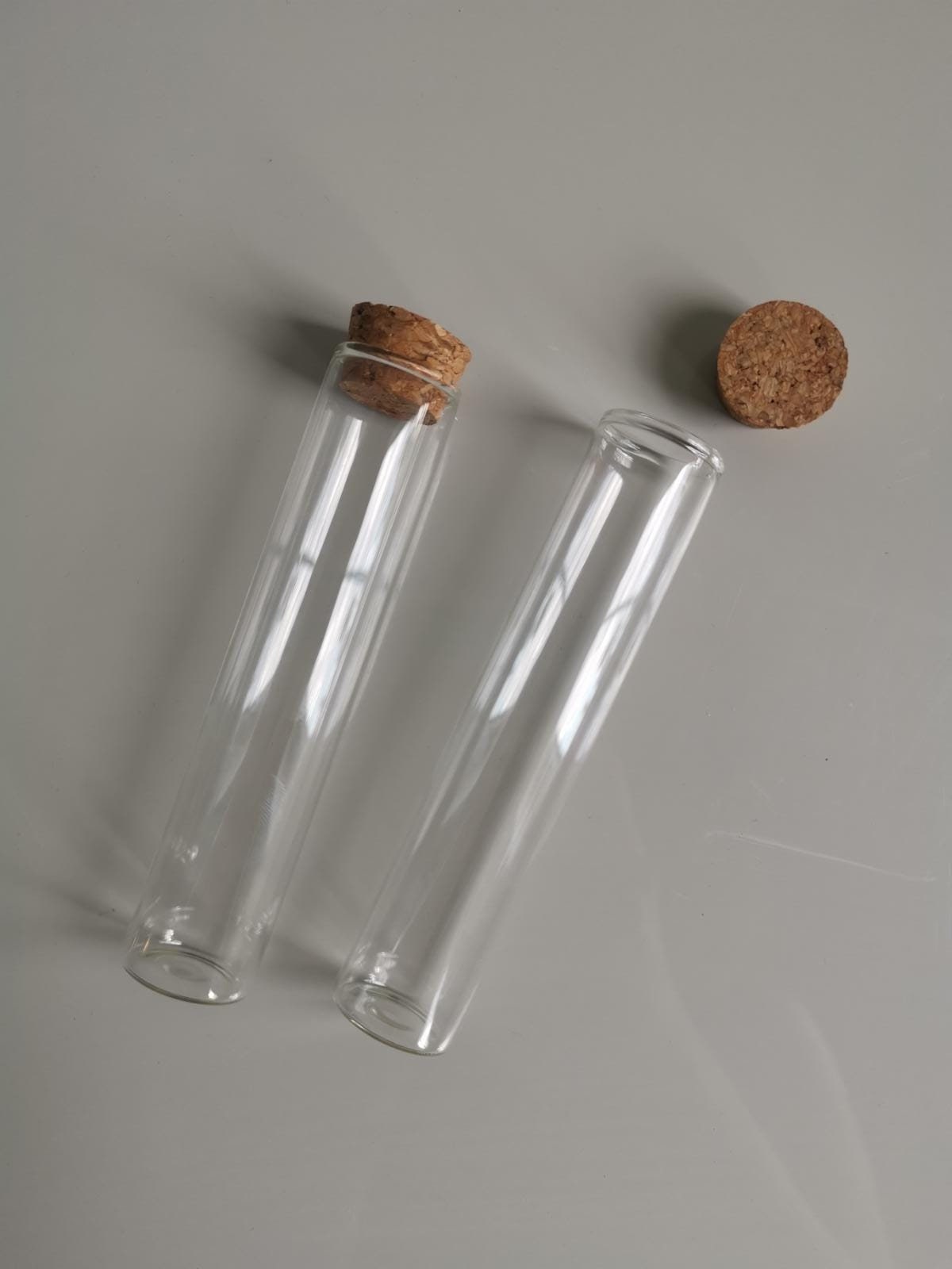 Flat Bottom Glass Test Tube With Cork - Propagation Tube Replacement ...