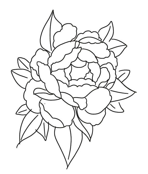 Peony Embroidery Pattern - Etsy