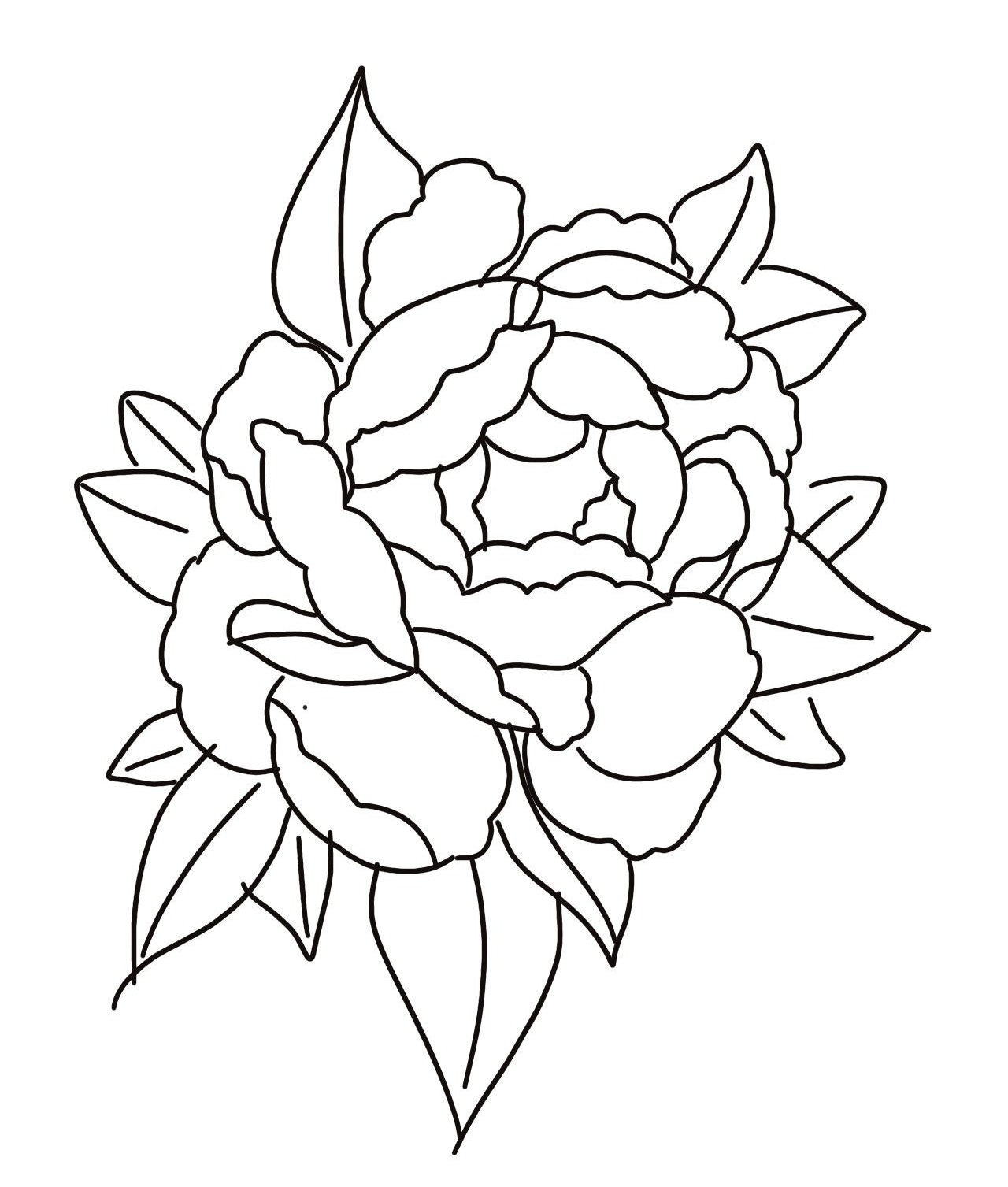 Peony Embroidery Pattern - Etsy