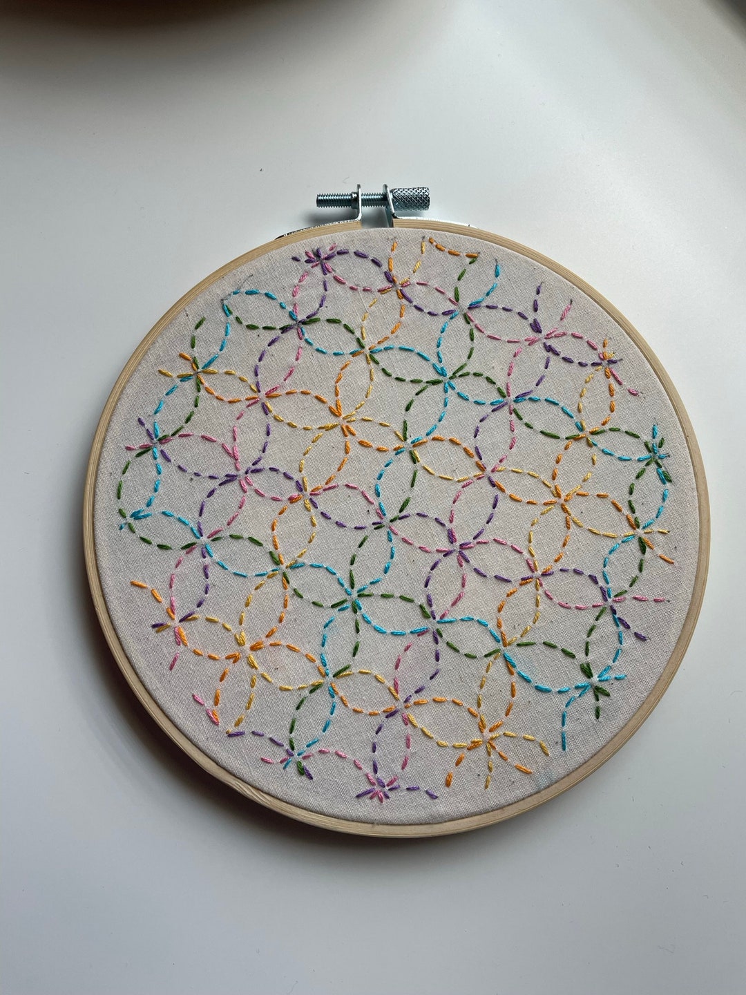 Geometric Embroidery Art - Etsy