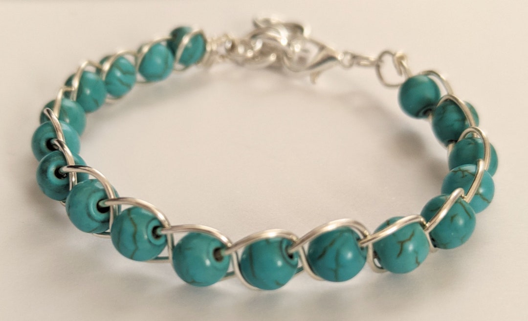 Turquoise Wire Beaded Bracelets - Etsy