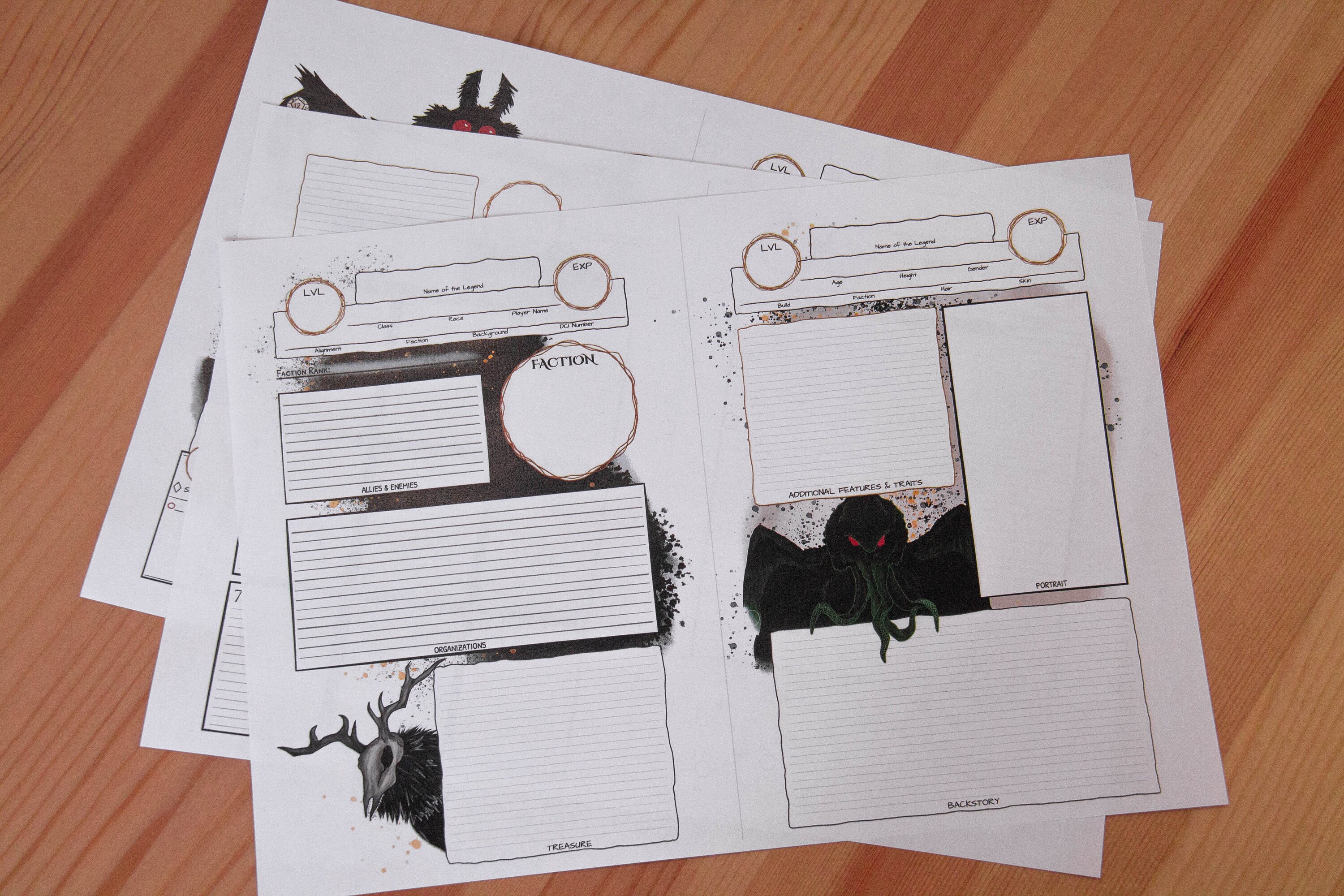 Cryptid Character Sheet Dnd: Mothman Fresno Nightcrawlers | Etsy