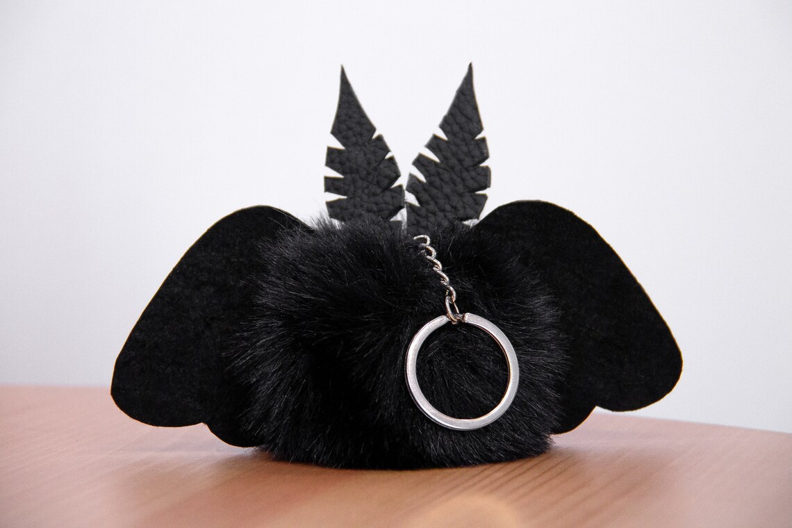 Mothman plush keychain Leather accessorie with cryptid Faux | Etsy