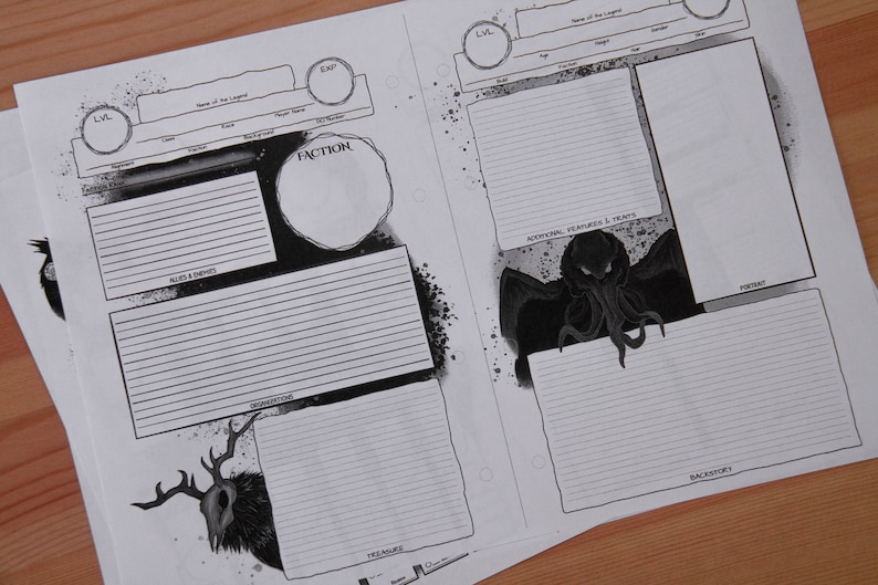 Cryptid Character Sheet Dnd: Mothman, Fresno Nightcrawlers, Cthulhu ...