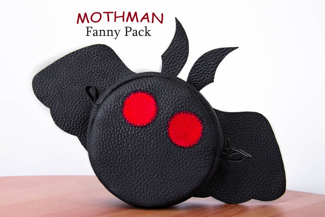 Mothman Fanny Pack Leather Belt Bag Cryptid Luna Moth Shoulder Bag - Etsy