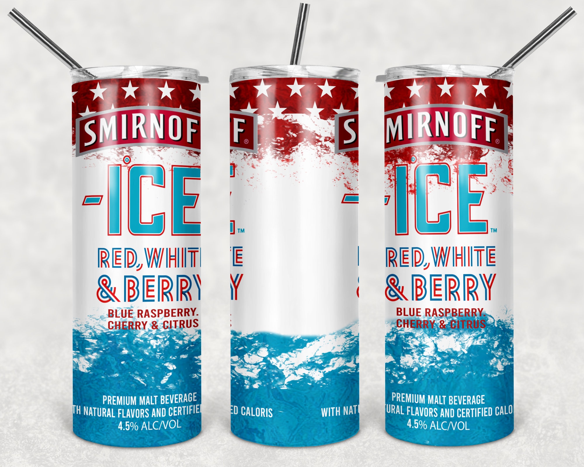 Smirnoff ice red white and berry 20oz skinny straight | Etsy