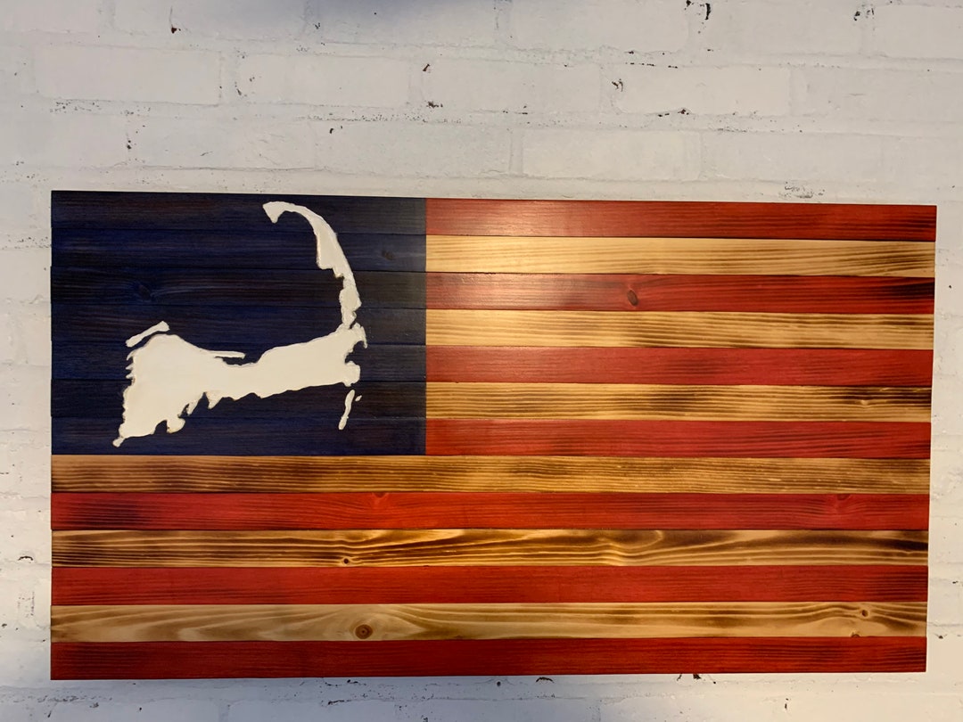 Rustic Wooden Cape Cod American Flag – American Wood Flag, Cape Cod ...